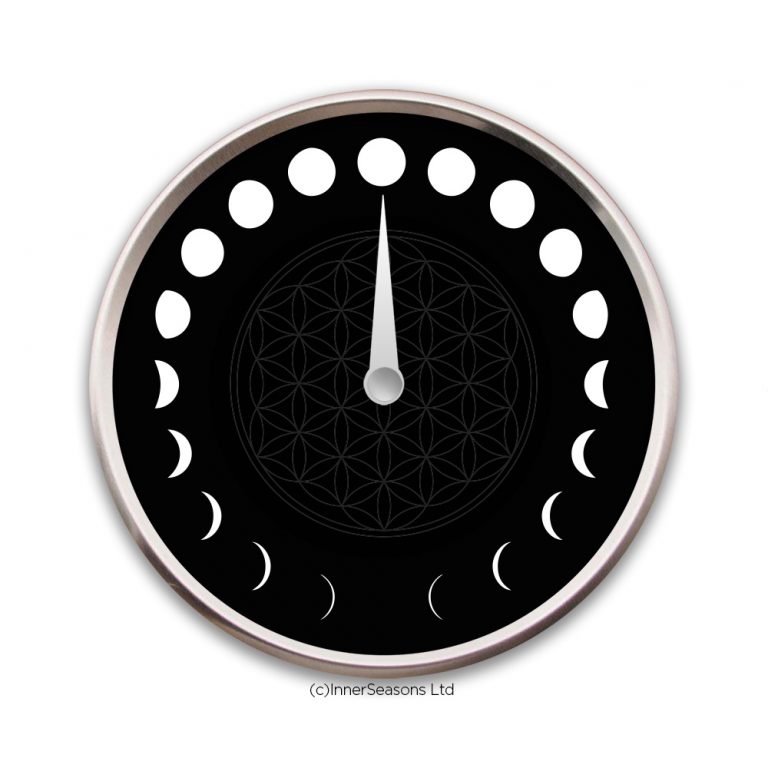 Black & White Flower of Life – Moon Phase clock | Inner Seasons